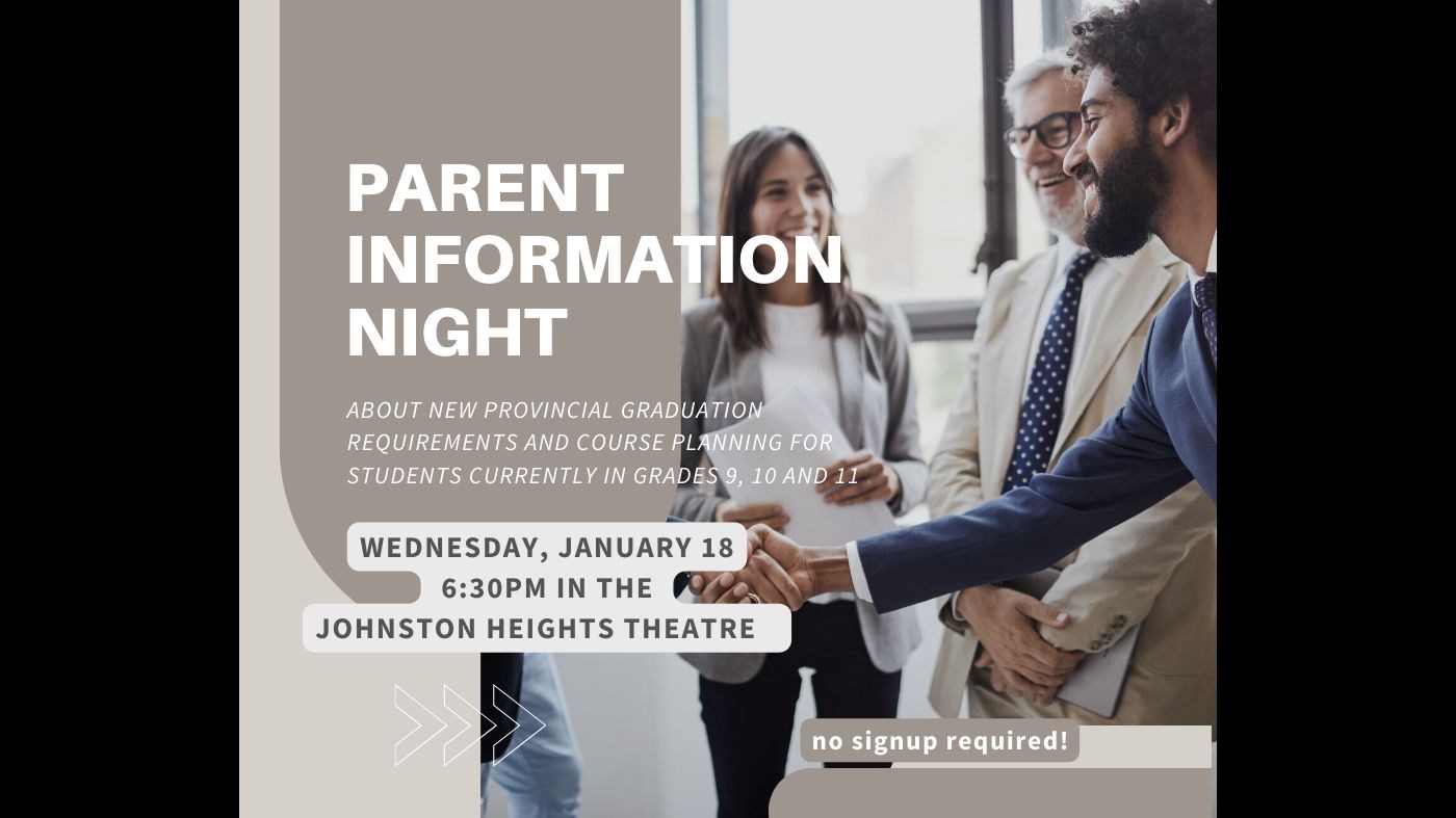 Parent Information Night - current grades 9-11
