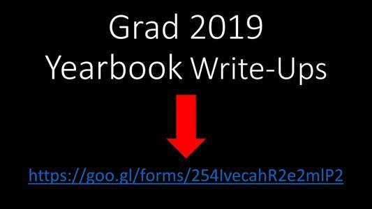 Grad Write-ups for Yearbook