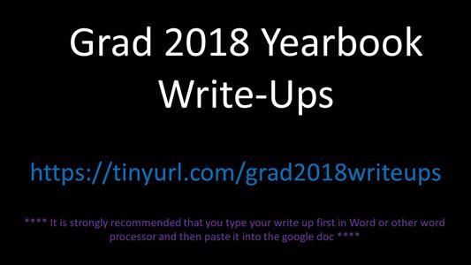 Grad Write-ups for Yearbook